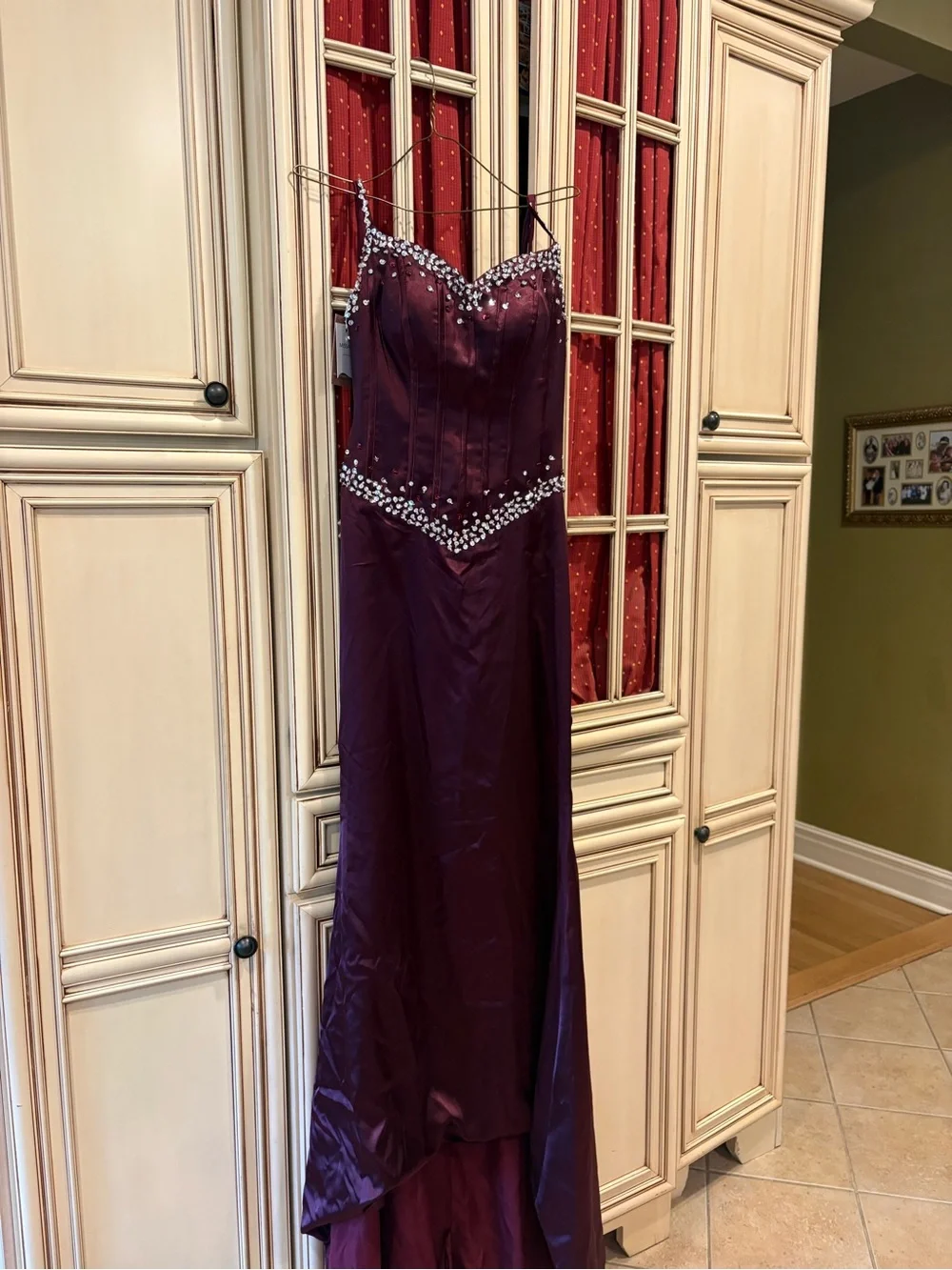 Dresses | Crystalembellished Burgundy Evening Mermaid Dress | Poshmark